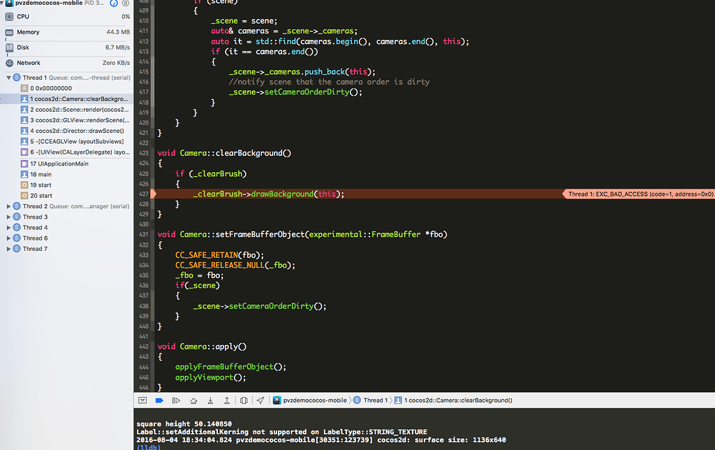 已解决 请删除 Xcode EXC_BAD_ACCESS错误 - Cocos2d-x - Cocos中文社区