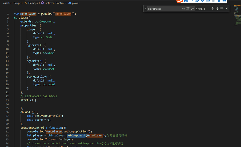 用getComponent角色绑定控件返回值为null - Creator 2.x - Cocos中文社区