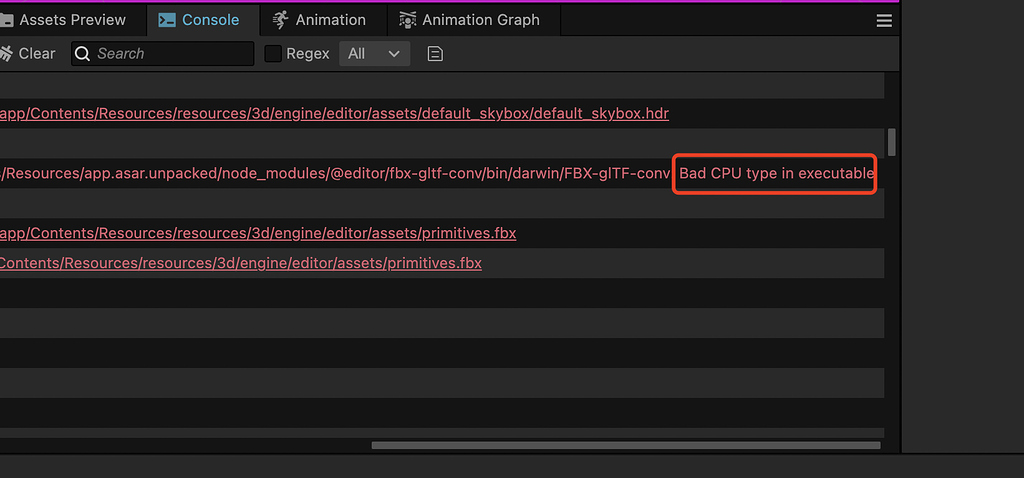 Cocos 3.6 M2 macbook上FBX导入出错 - Creator 3.x - Cocos中文社区