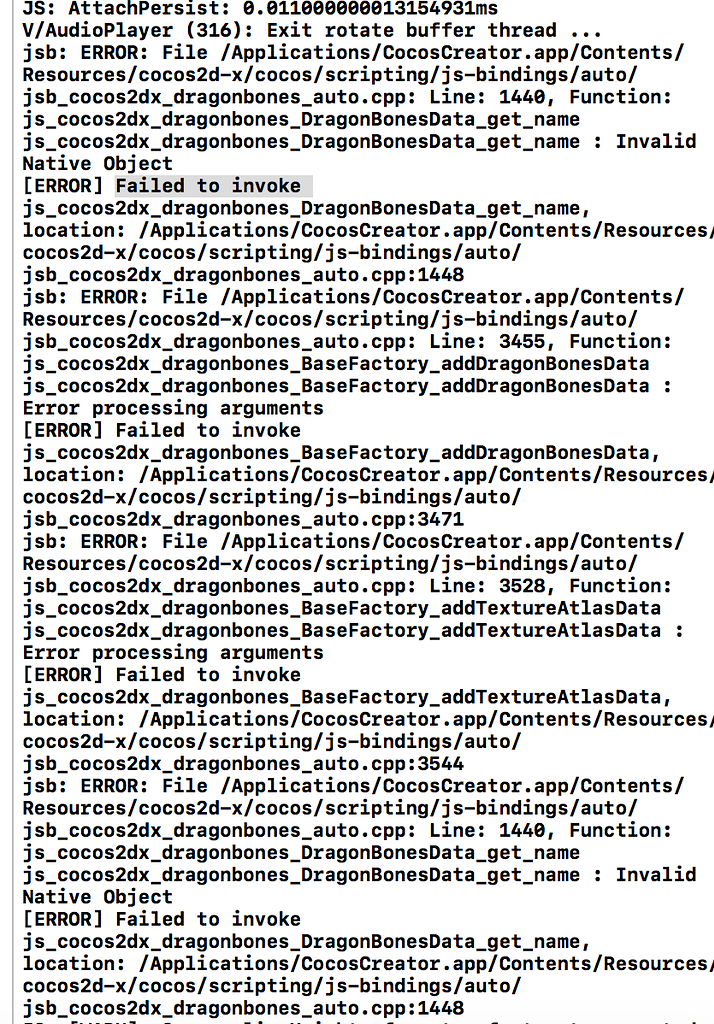 DragonBones动画切换场景后会消失不见了，报错！ - Creator 2.x - Cocos中文社区