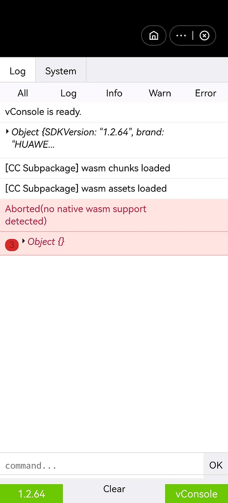 3.8.3在快手小游戏上使用Box2D wasm还是会黑屏 - Creator 3.x - Cocos中文社区