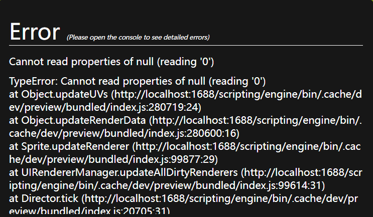 TypeError: Cannot read properties of null (reading '0') - Creator 3.x - Cocos中文社区