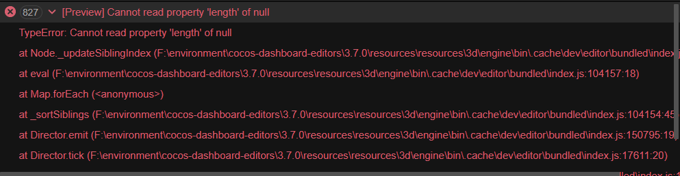 Cocos creator 3.7 调试器报错 Cannot read property 'length' of null - Creator 3.x - Cocos中文社区