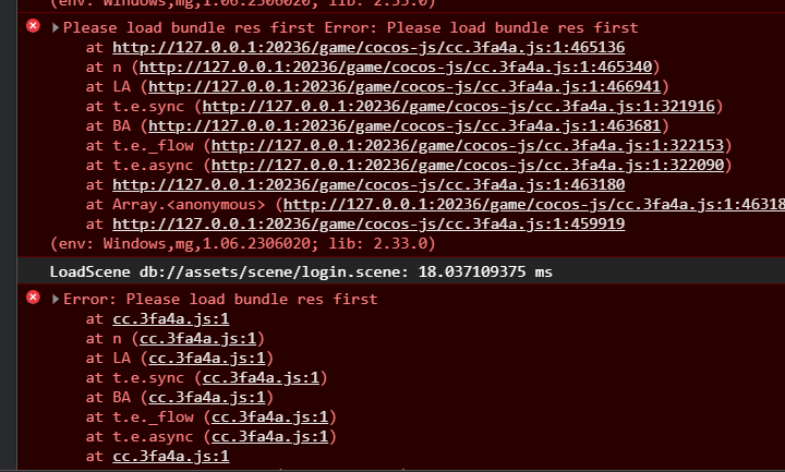 大佬救救！Please load bundle res first.苦了孩子两天的bug - Creator 3.x - Cocos中文社区